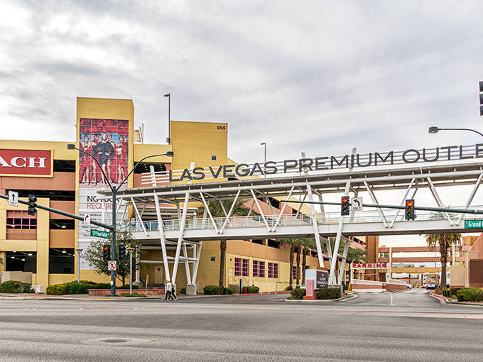 The iconic entrance bridge welcomes bargain hunters to their retail promised land, where full-price is a foreign concept and savings reign supreme.
