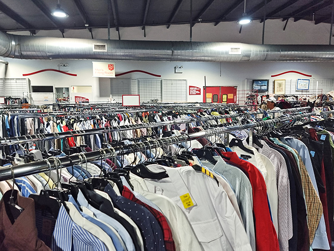 Racks of long-sleeved options perfect for Florida's three days of winter or overly air-conditioned restaurants.