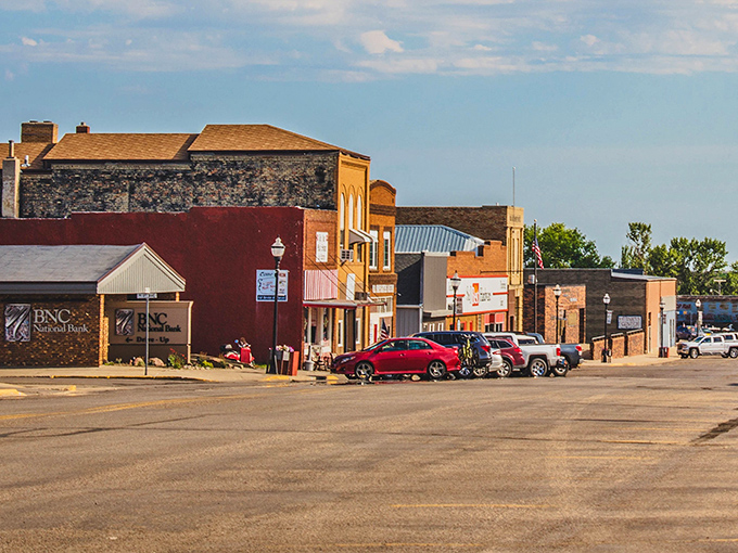 Golden hour on Main Street shows off the architectural character that makes Garrison genuinely photogenic year-round. 