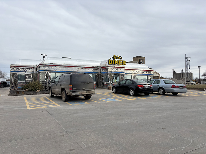 Mel's Diner's classic silver exterior promises comfort food that satisfies both nostalgia and appetite without emptying wallets.