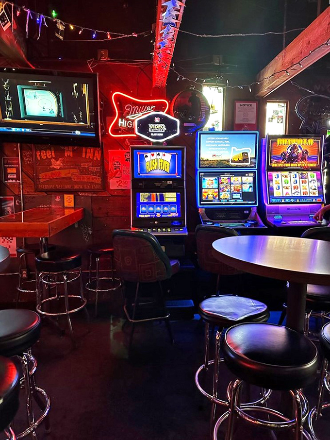 Video poker machines tucked in the corner&mdash;because sometimes you need entertainment while waiting for your chicken. Old school in all the right ways.