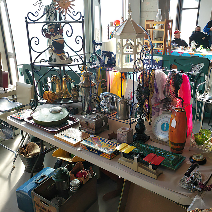 This organized chaos of vintage curiosities is like a physical manifestation of your eccentric aunt's fascinating stories.