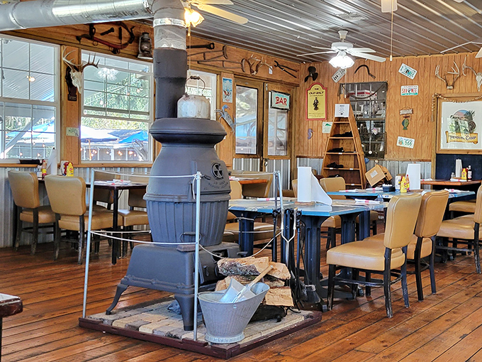 That wood-burning stove isn't just for show&mdash;it's a time machine to when restaurants valued atmosphere and warmth over trendy minimalism.