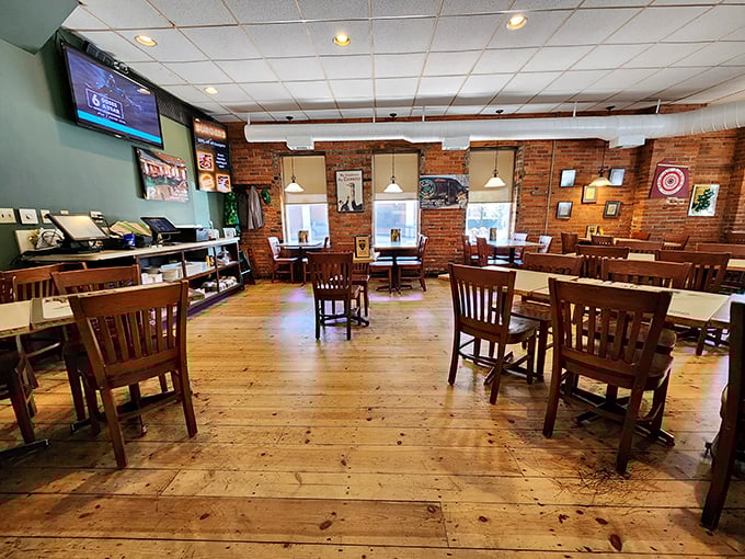 Wide-plank wooden floors and exposed brick walls create the canvas for countless Cleveland memories &ndash; each table a potential gathering place.