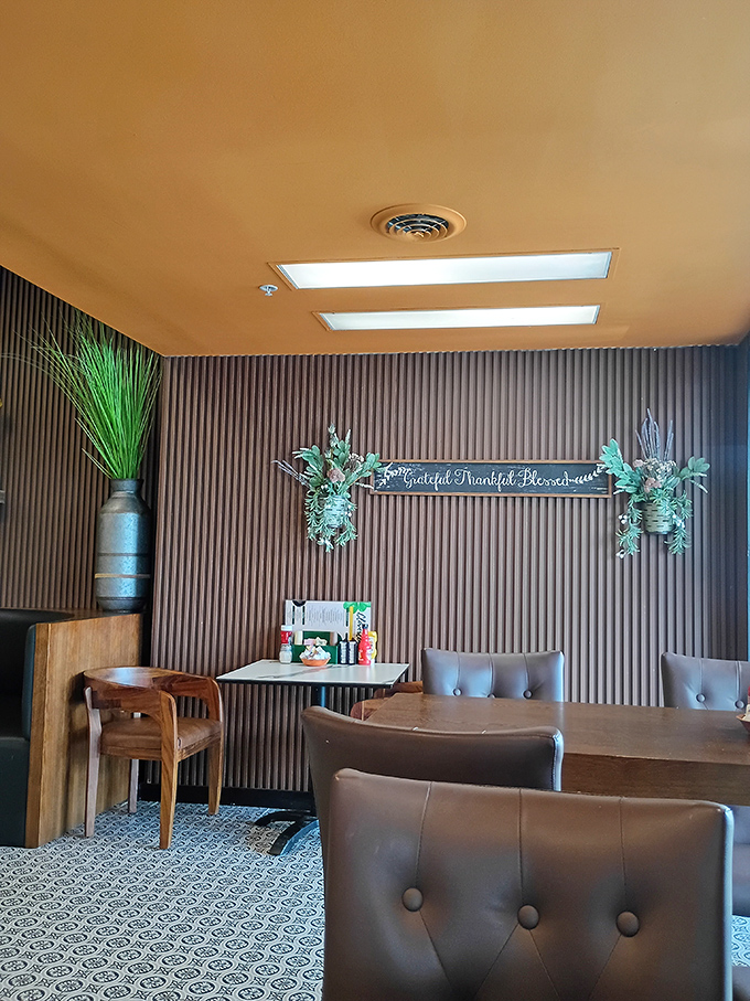 The thoughtful design details throughout the space show someone actually cared about creating an atmosphere worth savoring alongside your breakfast.