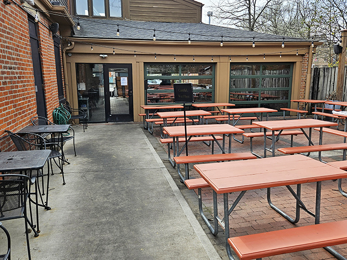 The outdoor patio&mdash;where fresh air makes everything taste better and picnic tables invite you to stay "just one more hour."