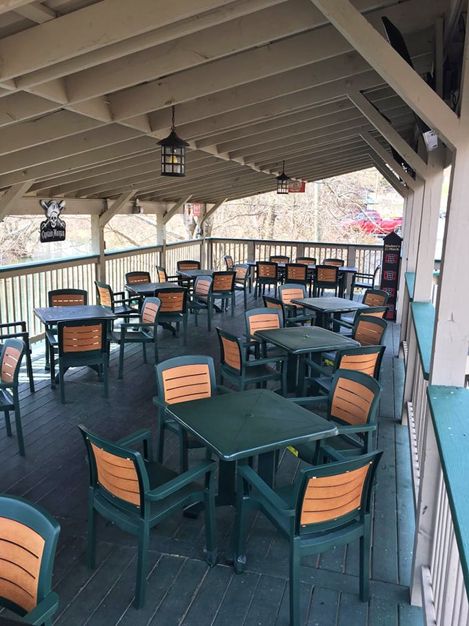 Outdoor seating that whispers "summer evening perfection"&mdash;where fresh air somehow makes everything taste even better. 