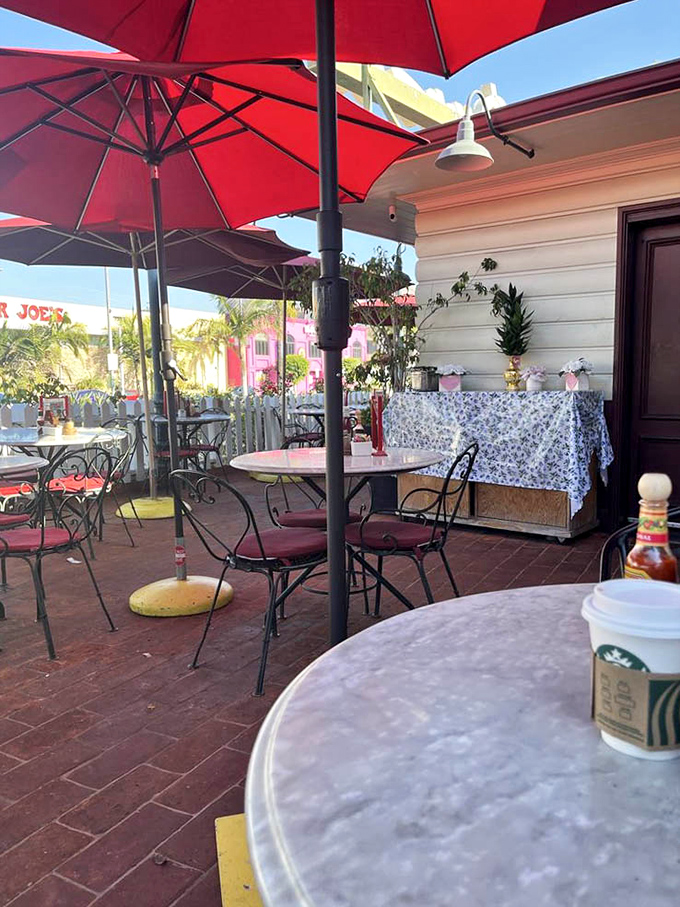 Outdoor seating where the California sunshine is the perfect garnish for your breakfast, no matter what time of day you're having it.