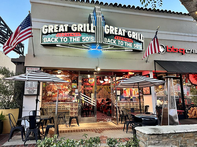 Outdoor seating for when you want your nostalgia served with a side of California sunshine.