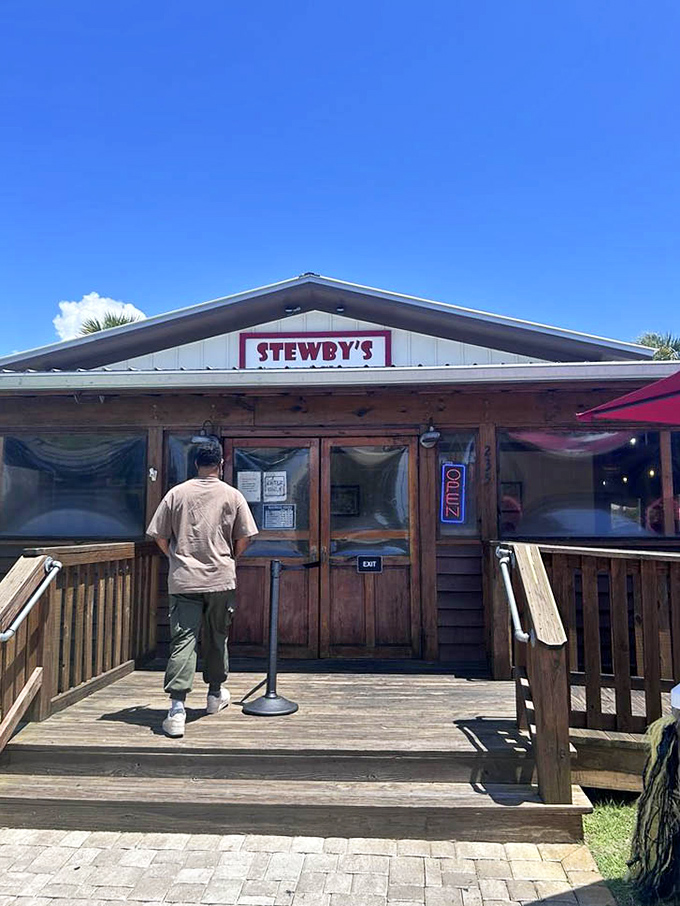 The entrance to seafood nirvana: each person walking through these doors is about to have a very good day.