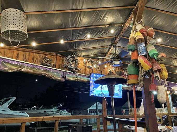 Boats visible from the outdoor seating area – your dinner's commute was impressively short and scenic.