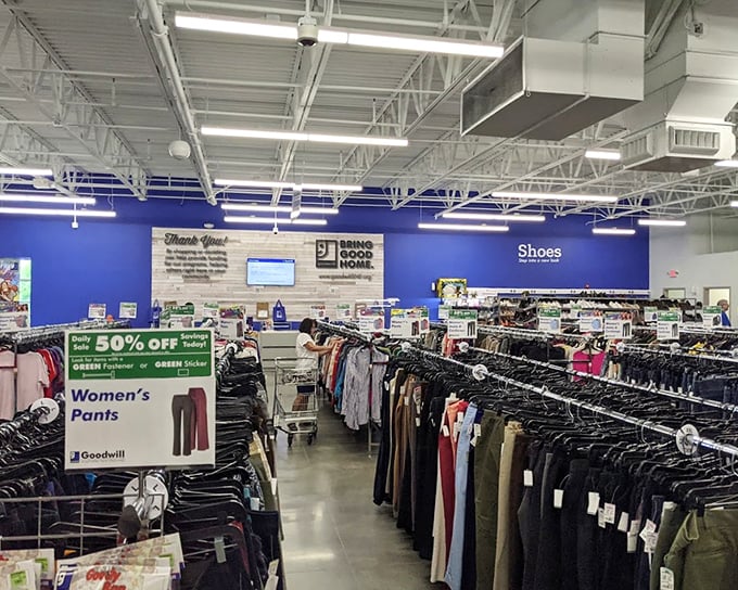 Retail therapy, Goodwill style. Those 50% off signs aren't just good news for your wardrobe—they're a victory for sustainable shopping everywhere.