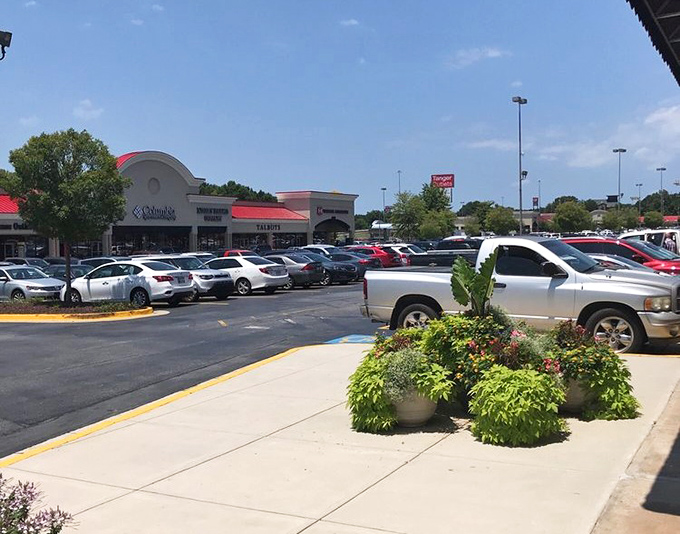 The parking lot at midday &ndash; a sea of license plates revealing shoppers who've traveled surprisingly far for the thrill of a good bargain.