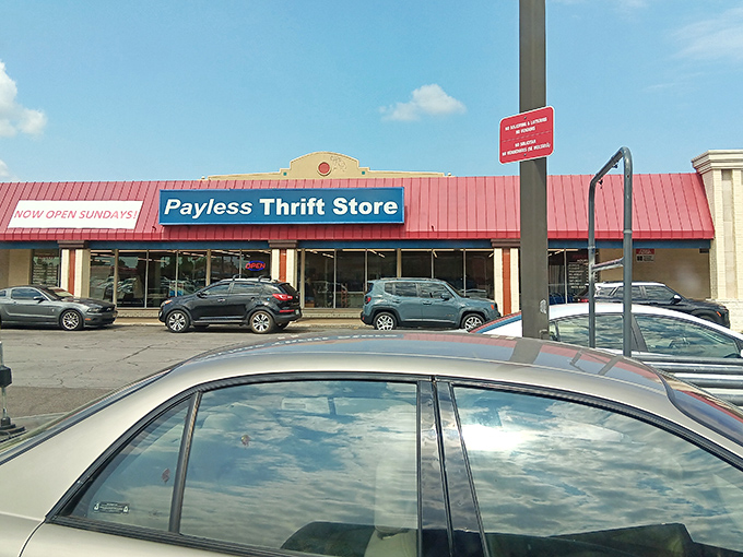 The unassuming storefront that houses thousands of treasures. Like a Vegas casino, what happens inside defies the modest exterior.