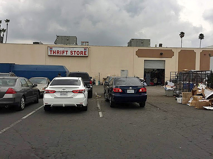 The loading zone: where triumphant shoppers emerge with car trunks full of treasures that cost less than a fancy dinner for two.