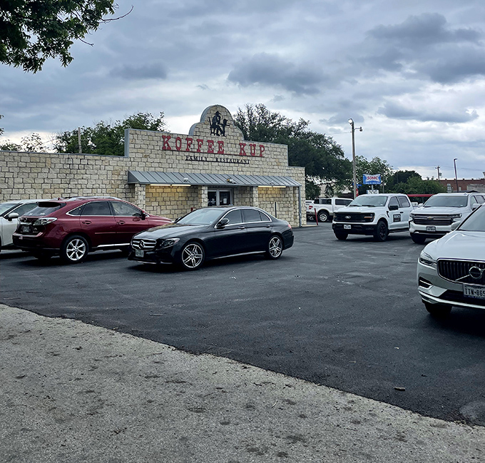 When the parking lot's this full at 2 PM, you know something magical's happening inside.