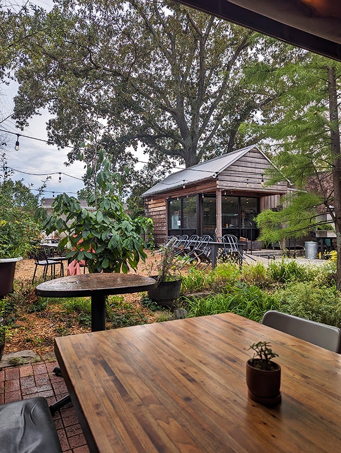 Nature provides the perfect backdrop for Staplehouse's outdoor tables, where Georgia's weather becomes part of the dining experience.