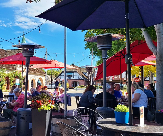 Outdoor seating lets you people-watch while your taste buds take a Danish vacation.