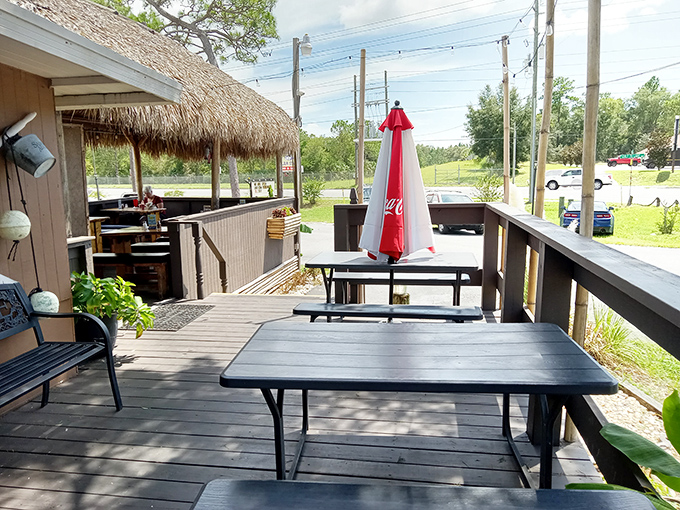 The outdoor patio offers that perfect Florida dining experience&mdash;fresh air, casual seating, and the knowledge that incredible seafood is just moments away.