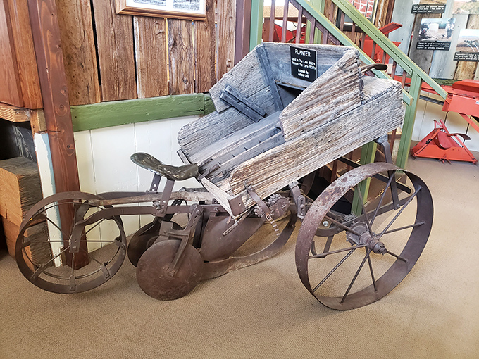 This antique potato planter shows farming ingenuity from a bygone era. Rustic technology that revolutionized America's favorite side dish.
