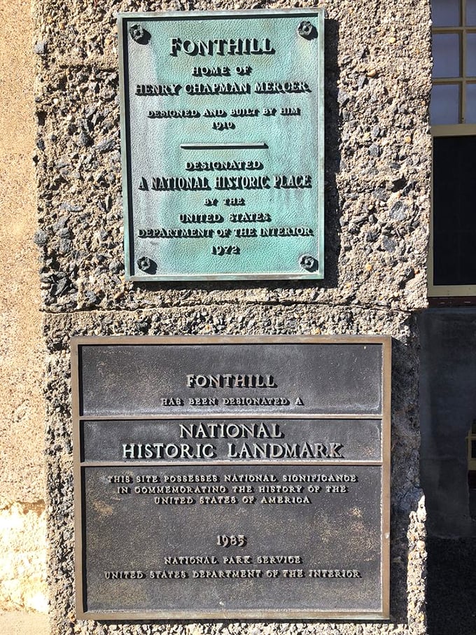 Historical validation in bronze. Nothing says "your eccentric building choices were actually genius" like National Historic Landmark status.