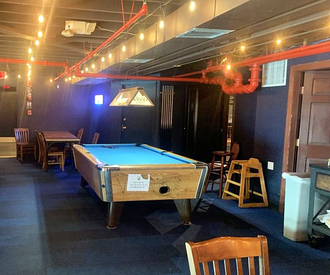 The pool table isn't just for playing&mdash;it's for making new friends or settling old scores while waiting for your halibut to arrive.