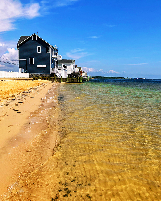 Crystal-clear waters meet golden sands along Barnegat's shoreline, where waterfront homes enjoy million-dollar views that change with each tide.