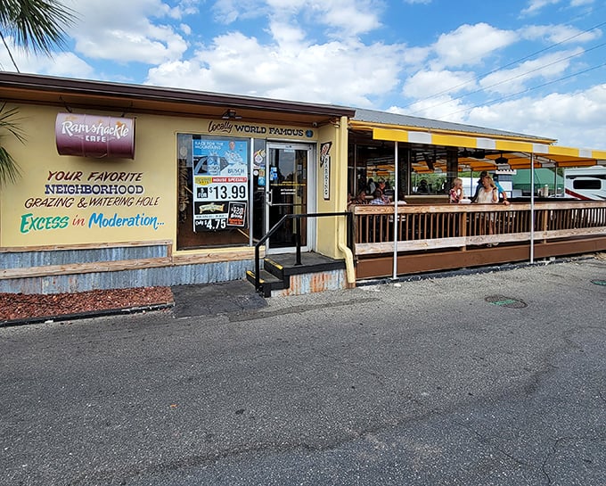 Ramshackle Cafe lives up to its charmingly disheveled name, offering "Excess in Moderation" and the kind of porch dining that makes strangers into neighbors.