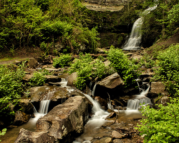 Water finding its path of least resistance creates this miniature cascade system. Like life's journey, but significantly wetter and more photogenic.