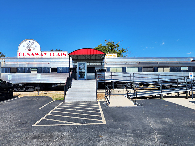 The Runaway Train Cafe serves up meals in a vintage railcar, proving that sometimes the most memorable dining rooms have wheels.