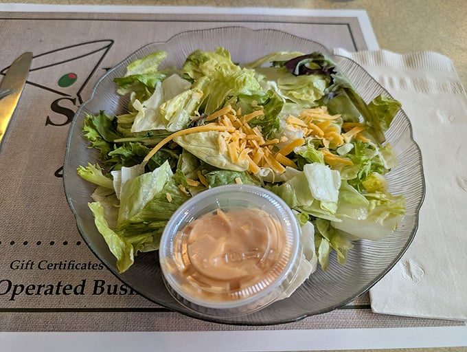 A simple side salad that knows its role&mdash;a brief, crisp interlude before the main event. Like the opening act for a rock star.
