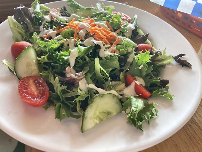 A salad that doesn't feel like punishment. Fresh, crisp, and colorful&mdash;the kind of greens that make you forget you're being virtuous.