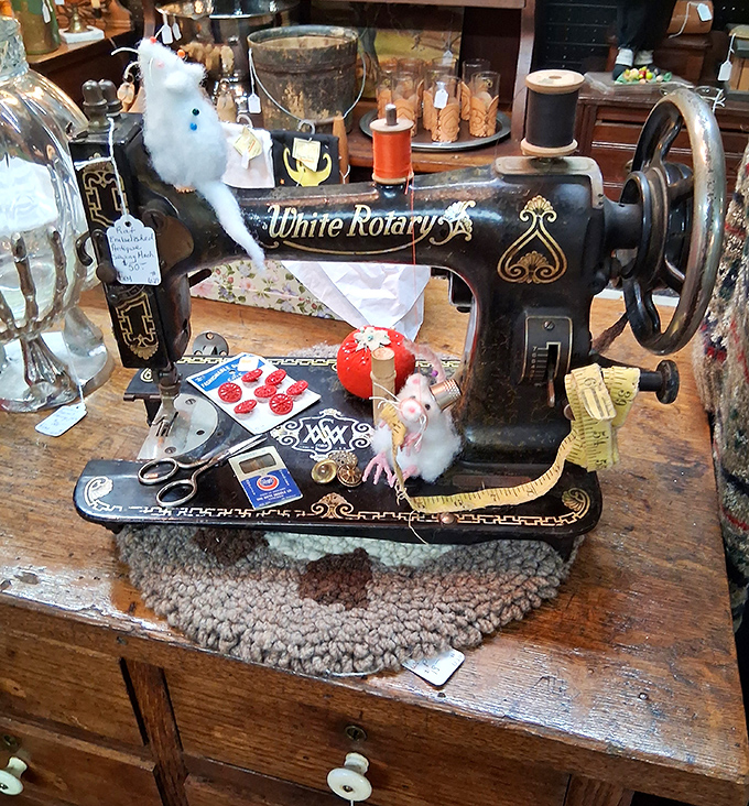 This White Rotary sewing machine has probably stitched together more family wardrobes than a department store.