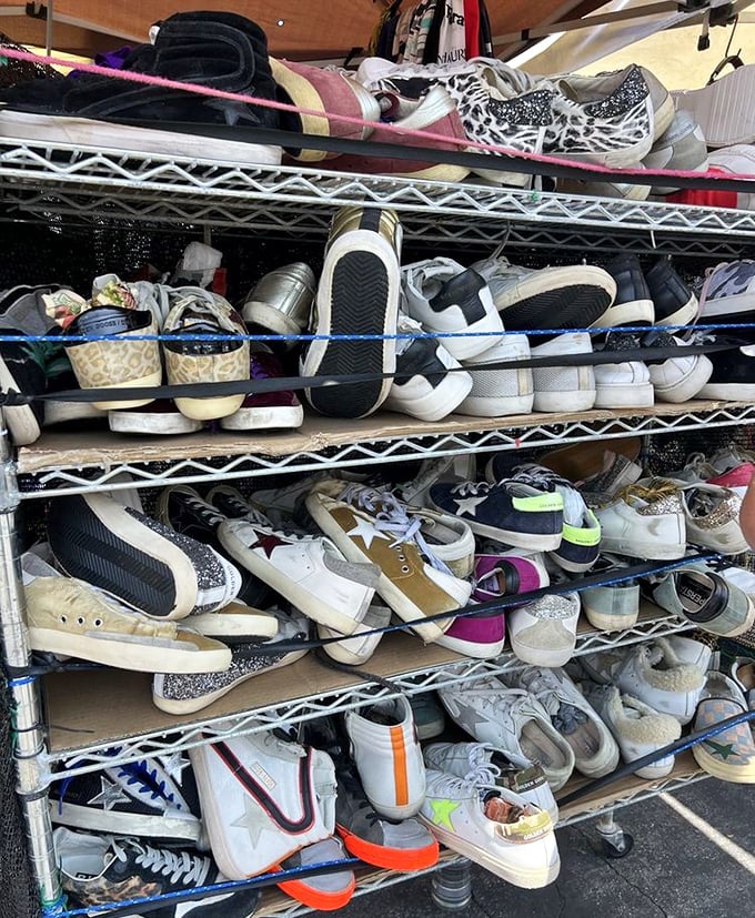 Sneakerheads, rejoice! This footwear goldmine proves one shopper's castoffs become another's prized collection, one sole at a time.