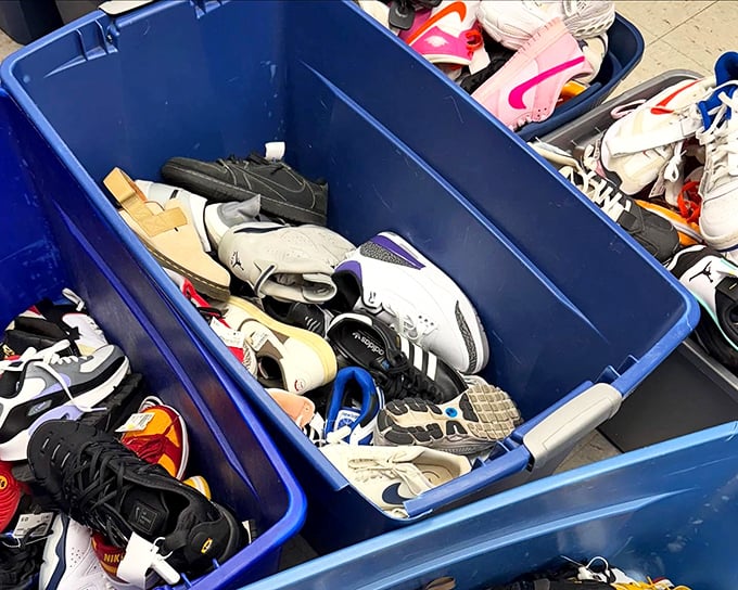 The shoe bins&mdash;where athletic footwear gets a second chance to cross finish lines or just look cool at the coffee shop.