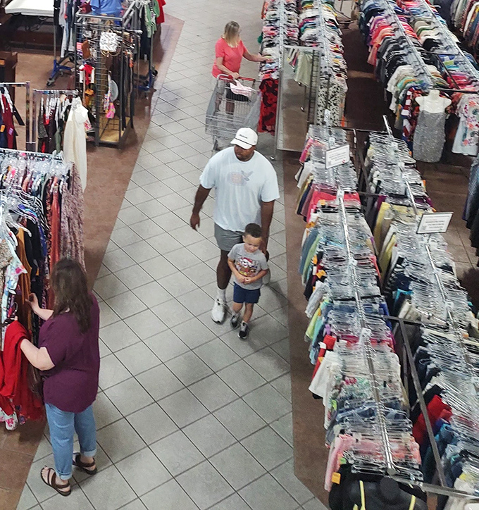 KARM's wide aisles accommodate families shopping together &ndash; teaching the next generation that second-hand doesn't mean second-best.