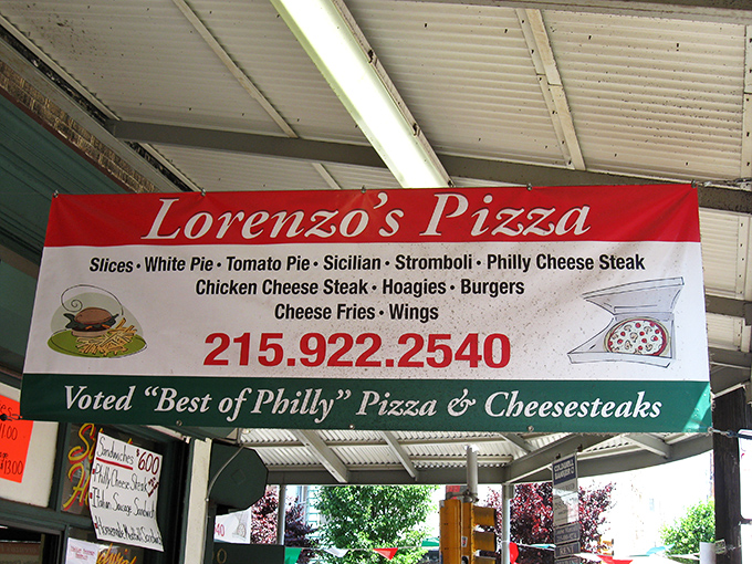 The red, white, and green signage proudly announces Lorenzo's Italian heritage&mdash;and their "Best of Philly" status isn't just marketing, it's earned.
