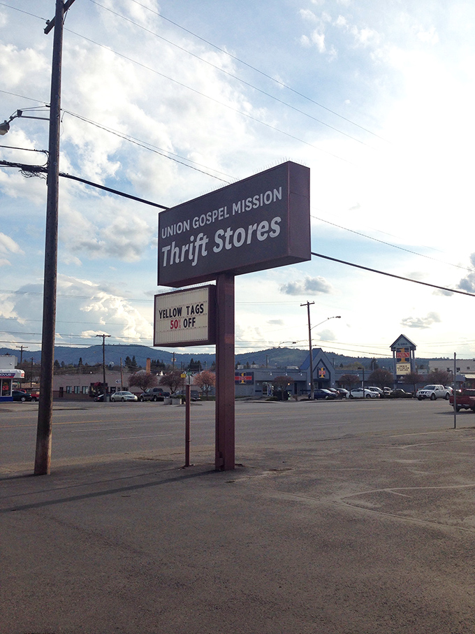 From above, the sprawling parking lot reveals just how many bargain seekers make the pilgrimage to this thrifting mecca each day.