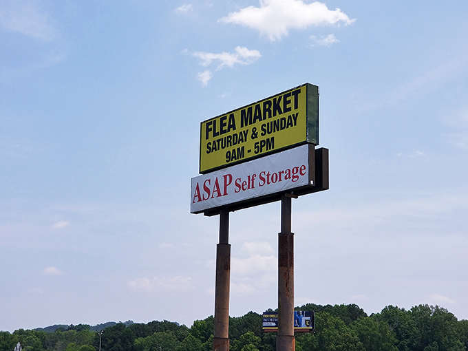 The beacon that guides bargain hunters to their weekend mecca. Like the North Star for shoppers, this sign has led countless Georgians to unexpected treasures.