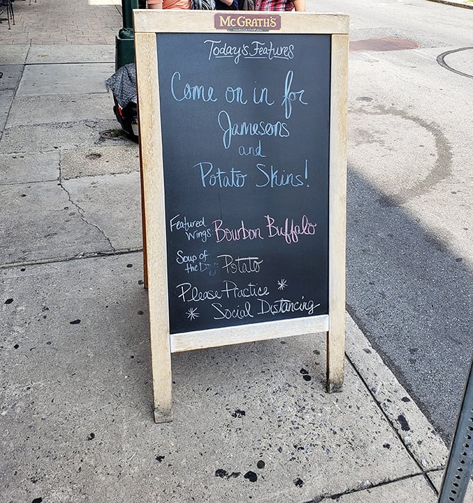 "Come on in for Jamesons and Potato Skins!" &ndash; a sidewalk invitation that perfectly captures the unpretentious charm that makes McGrath's a neighborhood treasure.