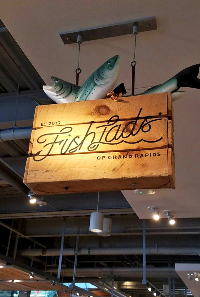 That wooden sign isn't just signage &ndash; it's a beacon for seafood pilgrims seeking salvation from mediocre fish experiences.