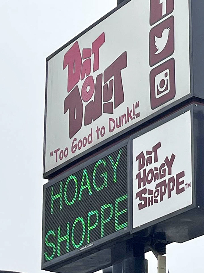 The illuminated sign glows like a beacon in the night, guiding hungry travelers to their deep-fried destiny.