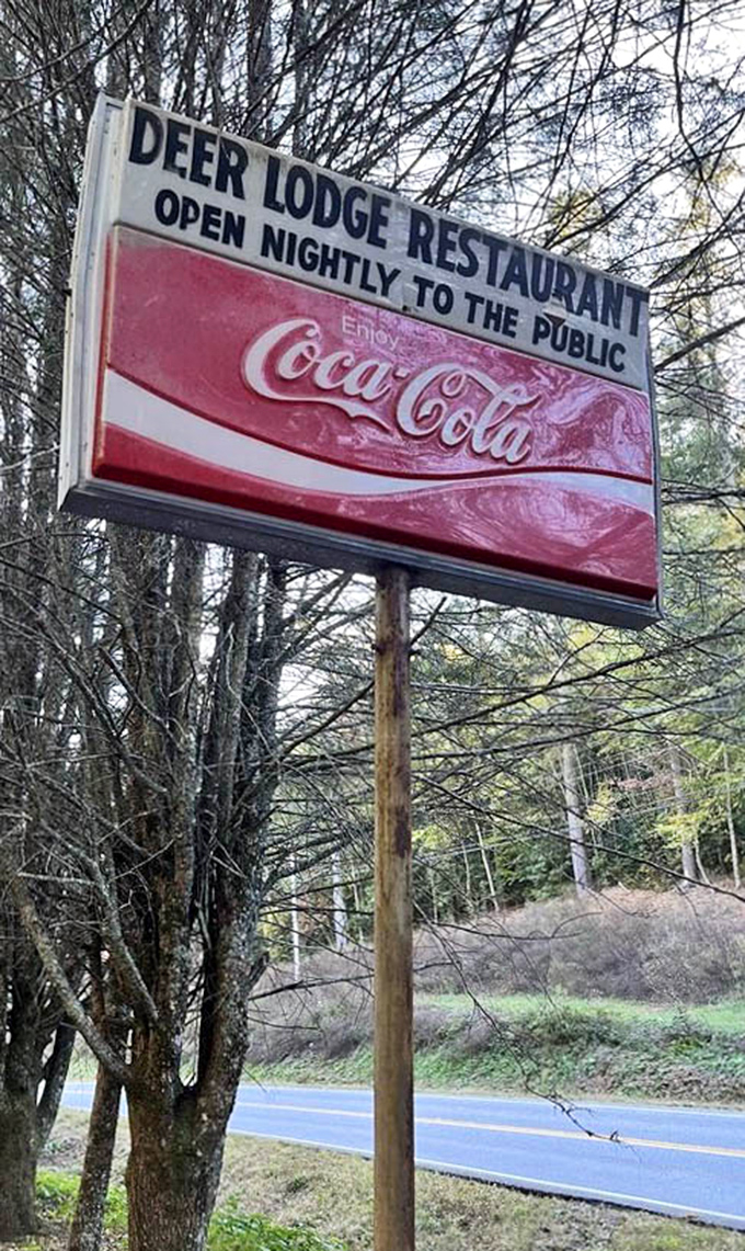 That vintage Coca-Cola sign has likely guided hungry travelers through these mountains since before GPS was even a twinkle in technology's eye.