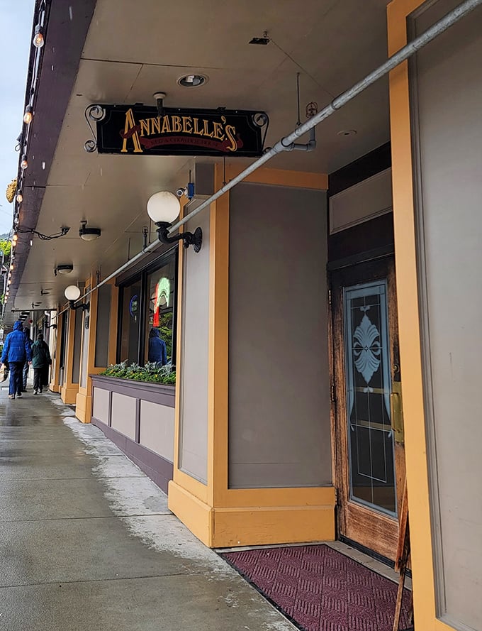 Even in Ketchikan's notorious rain, Annabelle's sidewalk entrance beckons like a portal to comfort &ndash; just follow the aroma of seafood perfection.