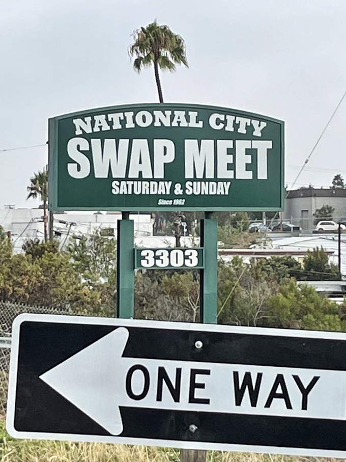 The iconic green sign beckons weekend warriors &ndash; a one-way street to bargain bliss since 1962.