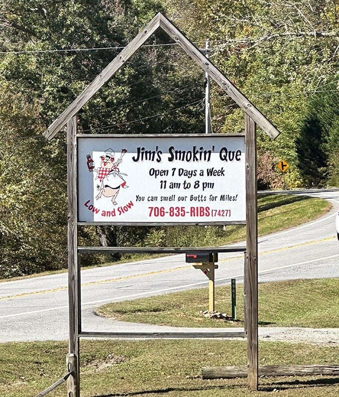 You can smell our Butts for Miles! – the roadside sign that's both promise and punchline. Truth in advertising never tasted so good.