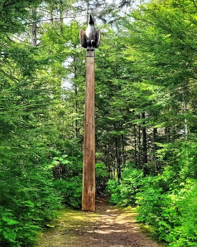 This towering totem in Sitka National Historical Park isn't just art—it's a storyteller, preserving Tlingit culture in cedar and silence.