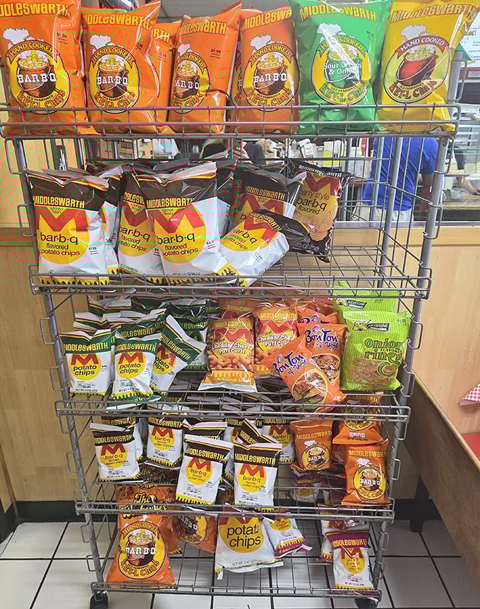 The snack rack&mdash;because sometimes you need a crunchy sidekick for your pizza protagonist in this delicious story.