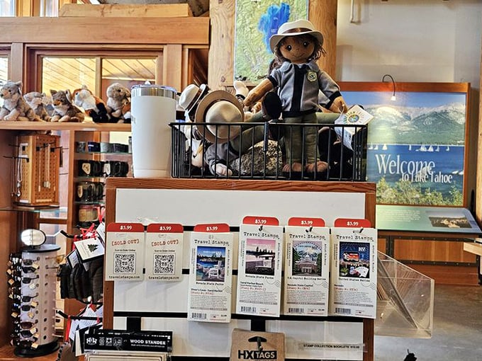 Souvenirs that say "I left my heart at Lake Tahoe" without actually saying it. Take home memories and maybe a stuffed bear.