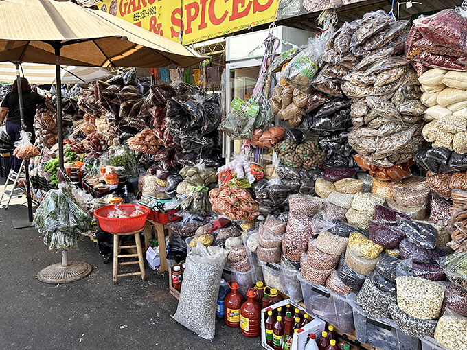 Spice mountains and bean collections that would make any home cook weak at the knees. Flavor possibilities limited only by imagination.